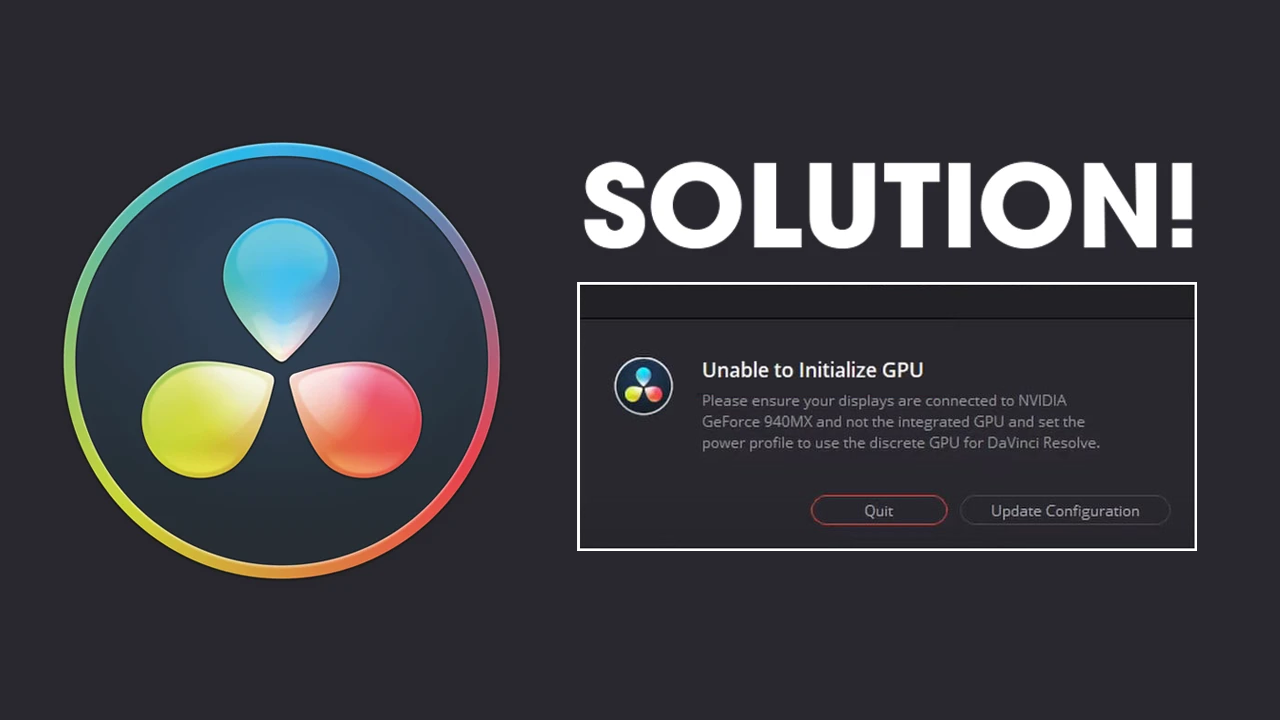 How to fix Davinci Resolve Error Unable to Initialize GPU. How to fix Davinci Resolve Error Unable to Initialize GPU.