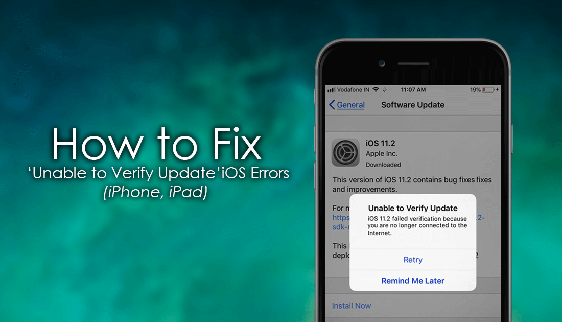 How to Fix 'Unable to Verify Update' Errors on iOS iPhone X,8,7,6 ... How to Fix 'Unable to Verify Update' Errors on iOS iPhone X,8,7,6 ...