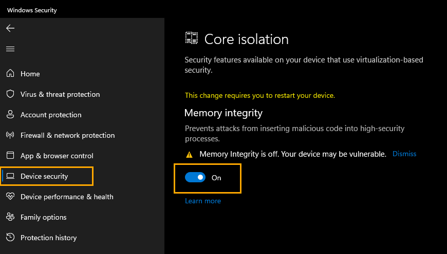 Core Isolation Windows 11 Core Isolation Windows 11